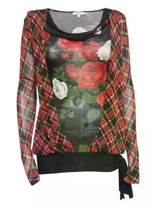 Kenzo Plaid Rose-print Top