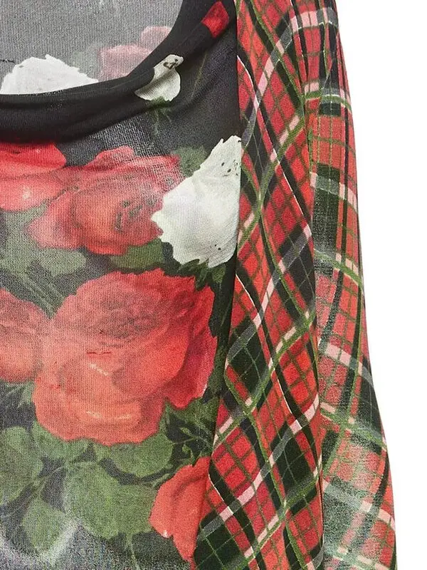 Kenzo Plaid Rose-print Top