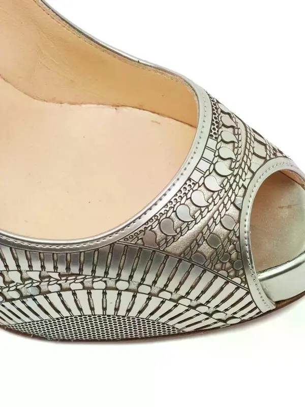 CHRISTIAN LOUBOUTIN Geometric-pattern Peep-toe Pumps