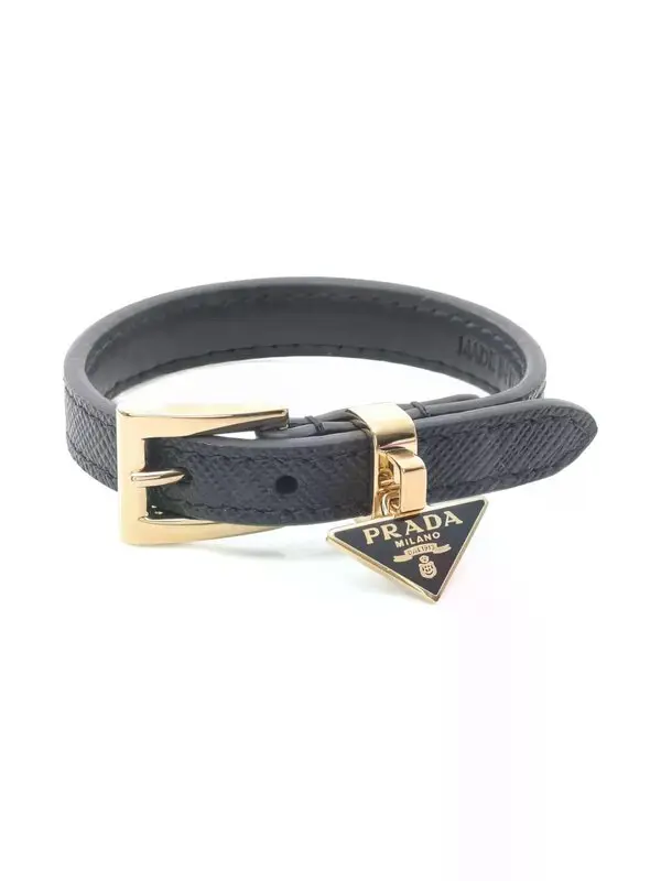 Prada Triangle-logo Bracelet - Black