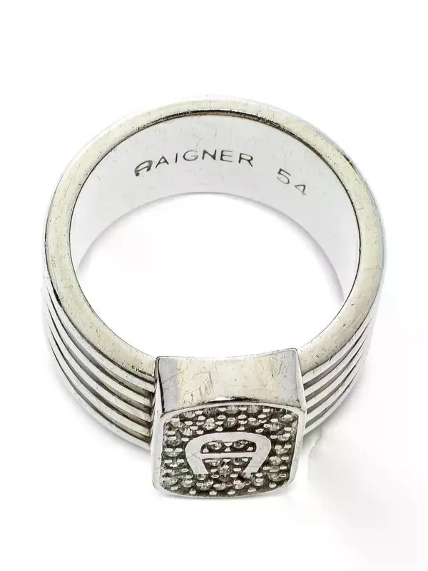AIGNER Crystal Logo Band Ring