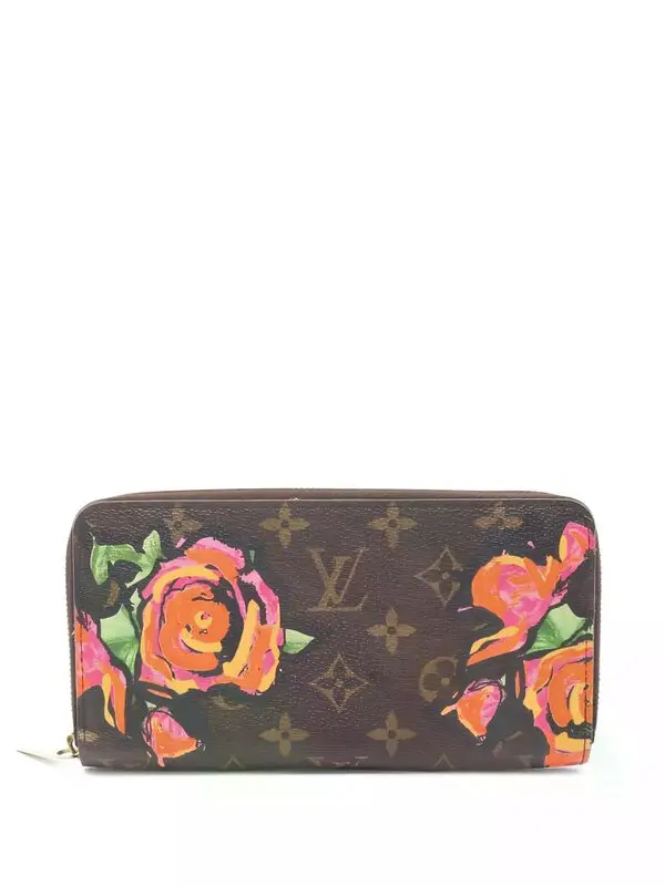 LOUIS VUITTON Monogram Rose-print Wallet - Brown