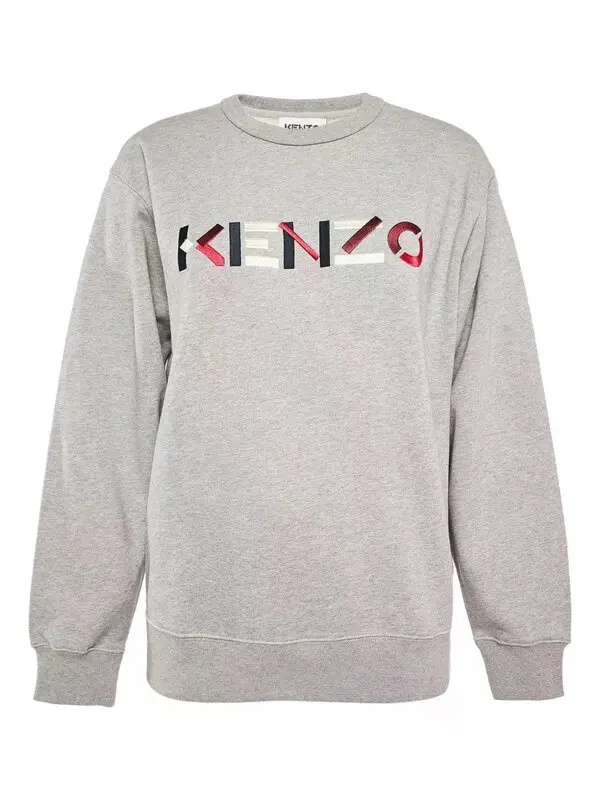 Kenzo Embroidered-logo Cotton Sweatshirt - Grey