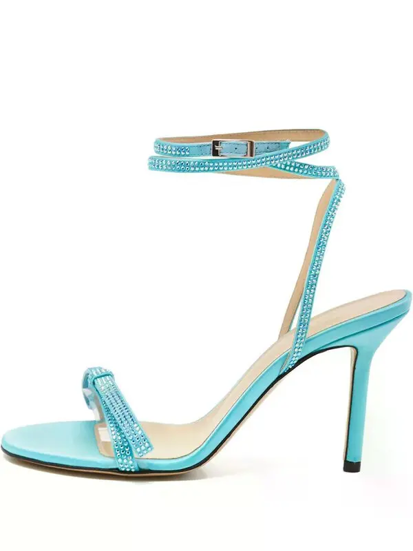 Mach & Mach 90mm Embellished Strappy Sandals - Blue