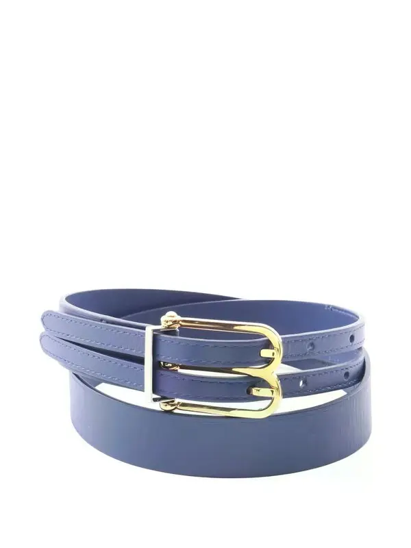 Balenciaga 2010s Logo Hardware Leather Belt - Blue