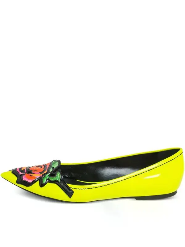 LOUIS VUITTON Floral-appliqué Ballet Flats