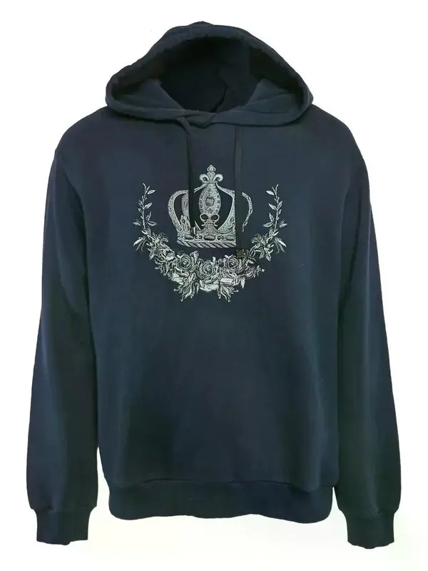 Dolce & Gabbana Graphic-print Cotton-blend Hoodie - Blue