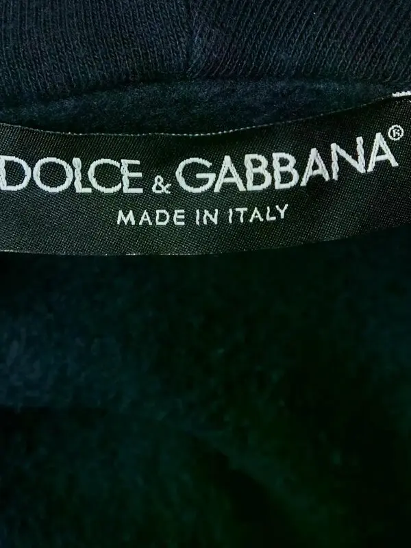 Dolce & Gabbana Graphic-print Cotton-blend Hoodie - Blue