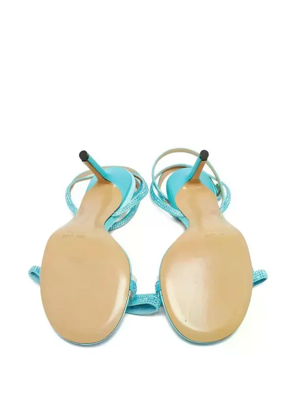 Mach & Mach 90mm Crystal Bow Sandals - Blue