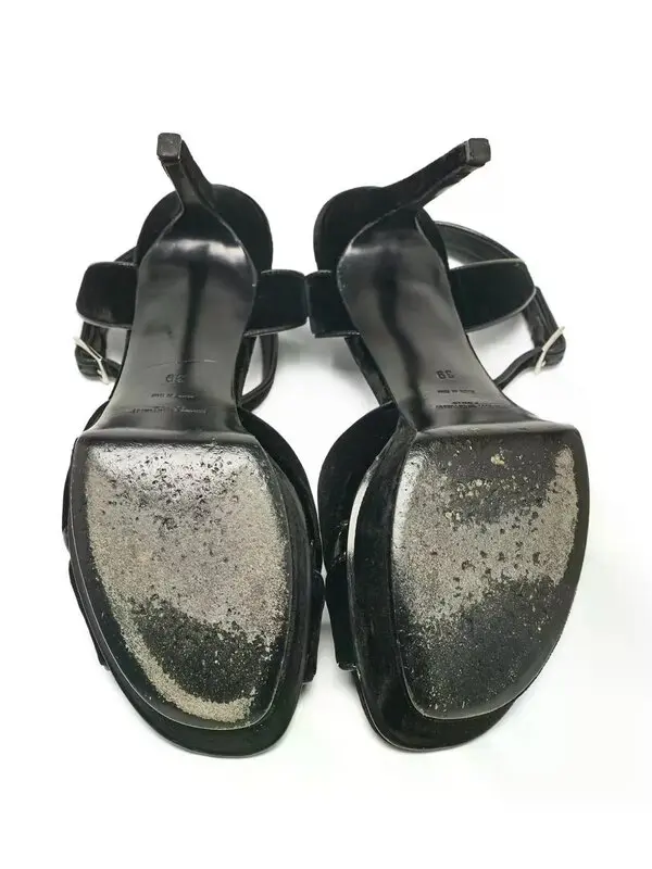 Saint Laurent 110mm Velvet Platform Sandals