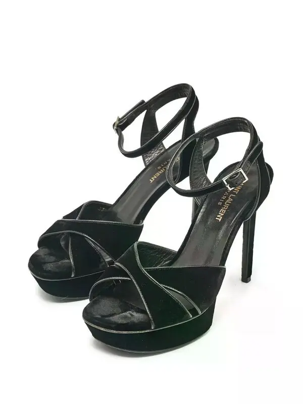 Saint Laurent 110mm Velvet Platform Sandals