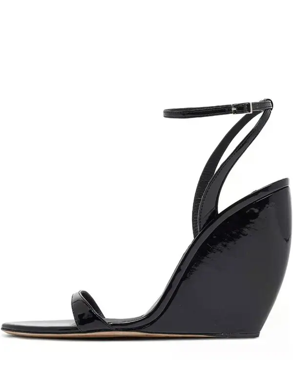 GIUSEPPE ZANOTTI 115mm Patent Leather Wedge Sandals - Black
