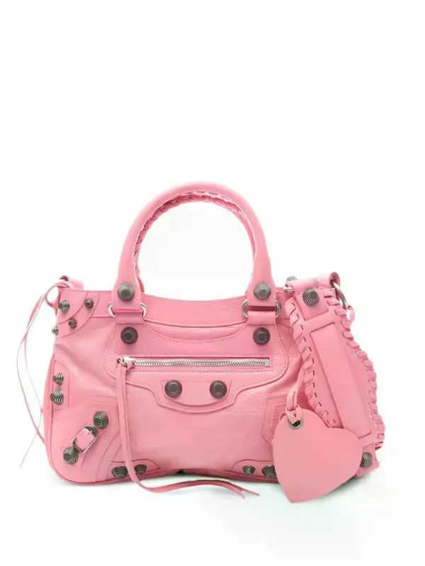 Balenciaga 2020s Studded Neo Cagole Tote Bag - Pink