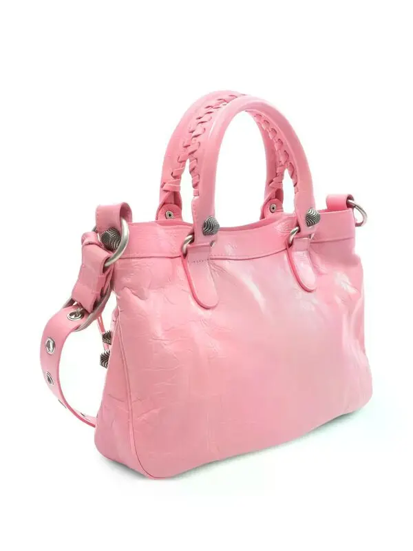 Balenciaga 2020s Studded Neo Cagole Tote Bag - Pink