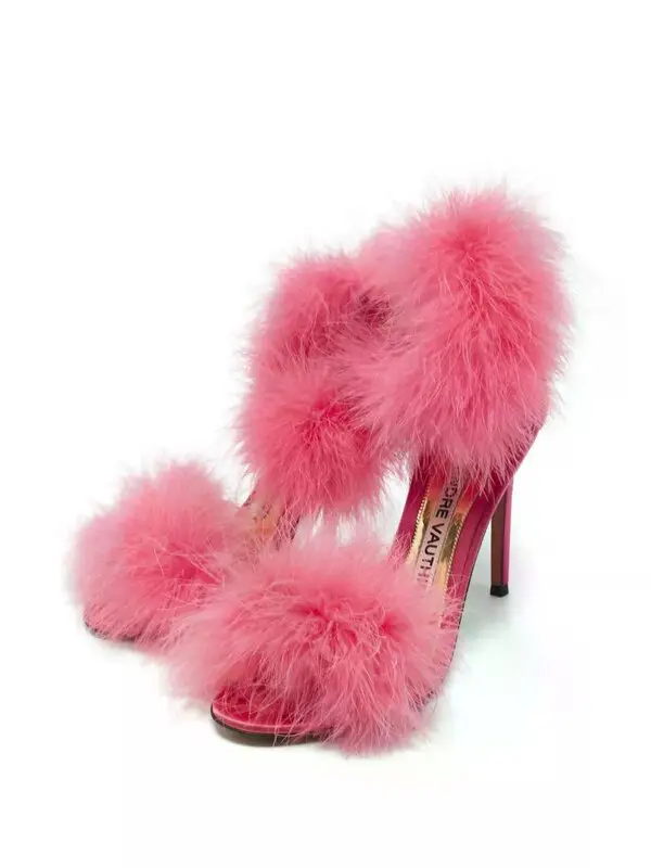 Alexandre Vauthier Feather-embellished Stiletto Sandals