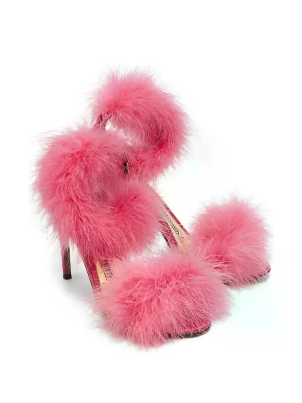 Alexandre Vauthier Feather-embellished Stiletto Sandals