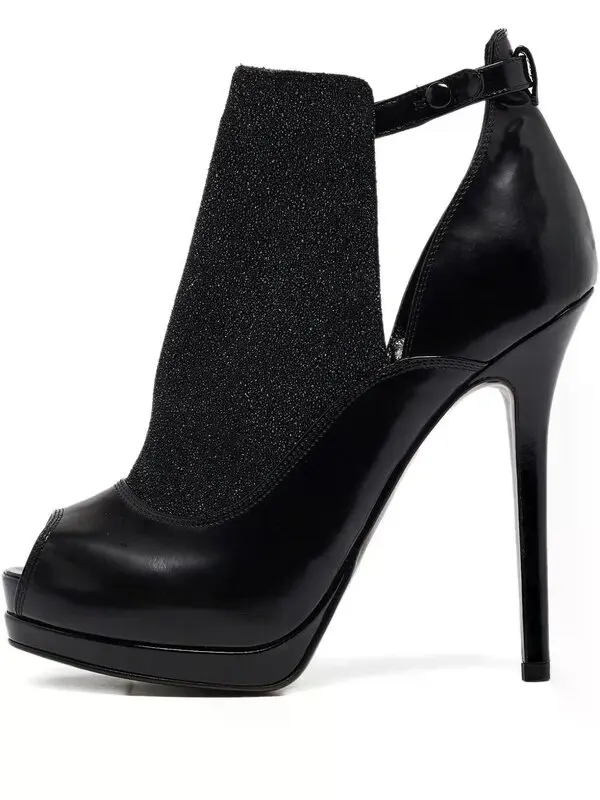Fendi 135mm Peep-toe Leather Booties