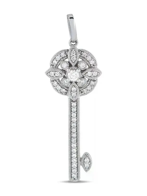 LB EXCLUSIVE 14kt White Gold Key Pendant Necklace - Silver