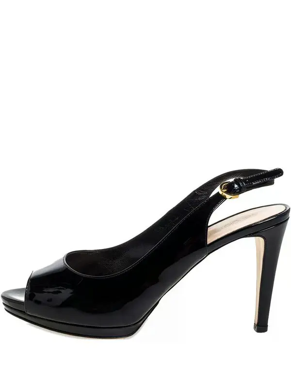 SERGIO ROSSI 95mm Leather Slingback Sandals