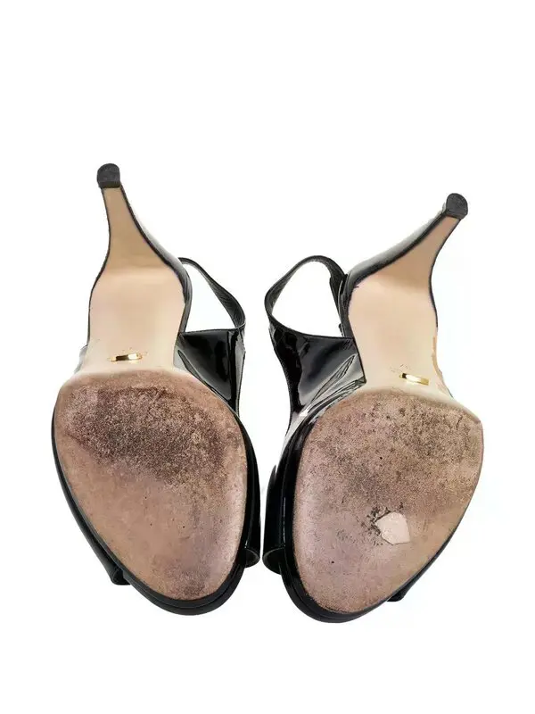 SERGIO ROSSI 95mm Leather Slingback Sandals