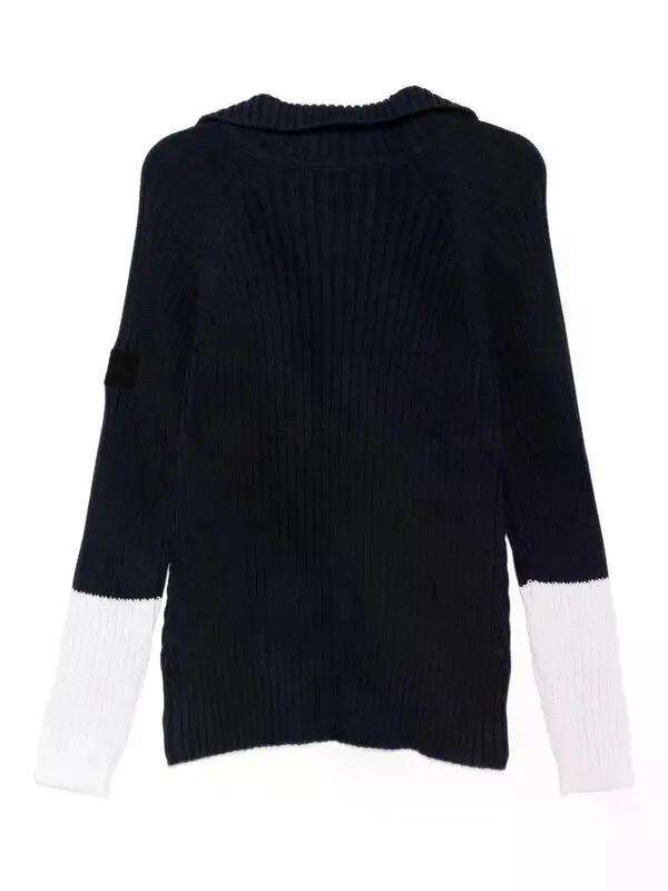 Gianfranco Ferre 1990s Ribbed-knit Colour-block Sweater