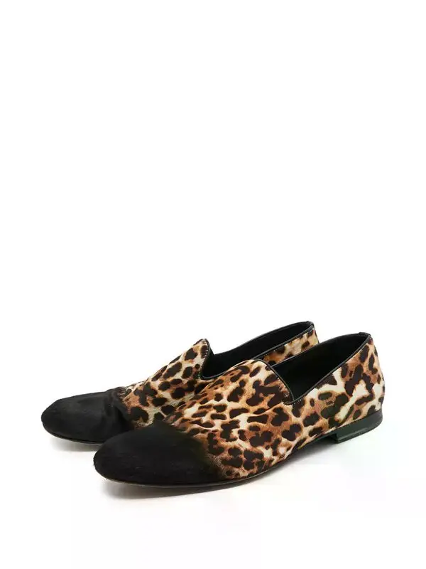 Jimmy Choo Leopard-Print Loafers - Brown | Editorialist display picture 1
