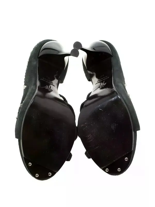 GIUSEPPE ZANOTTI 120mm Suede Stud-embellished Sandals