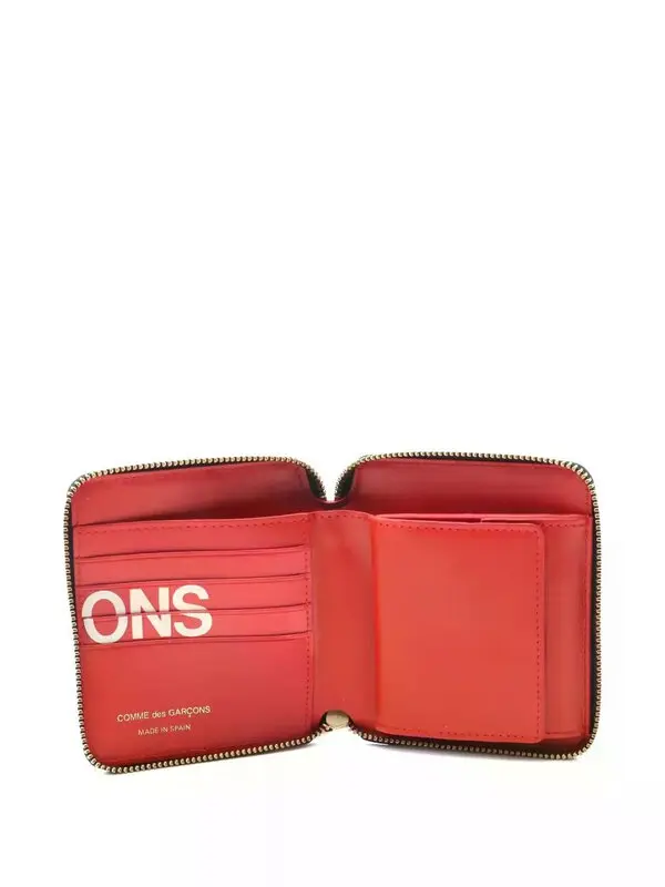 Comme Des Garçons 2020s Logo Zipper Leather Wallet - Red