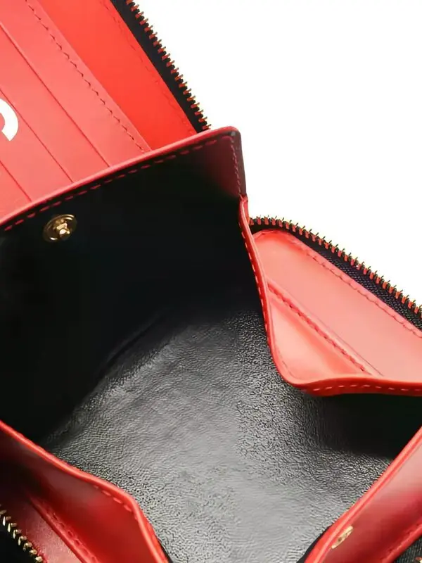 Comme Des Garçons 2020s Logo Zipper Leather Wallet - Red
