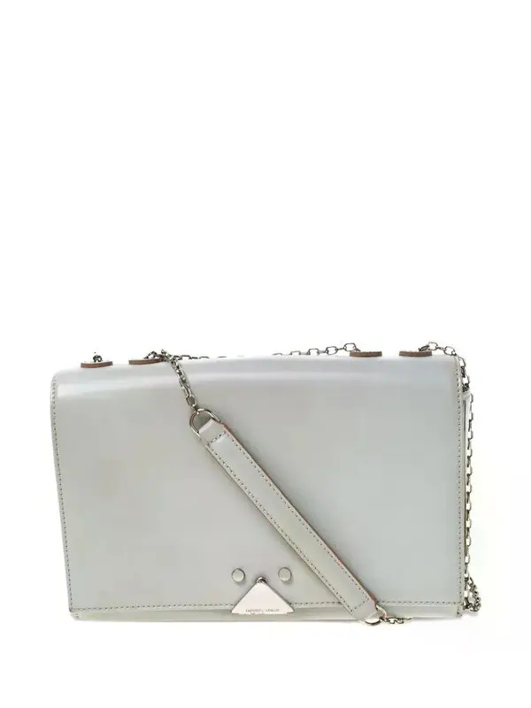 Emporio Armani Leather Flap Shoulder Bag - Grey