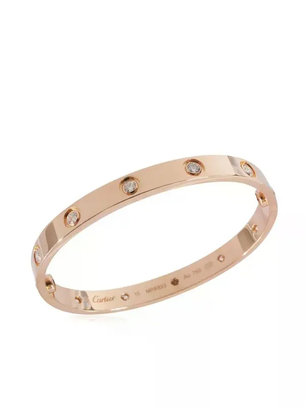 Cartier 18kt Rose Gold Love Bracelet With Diamonds - Pink