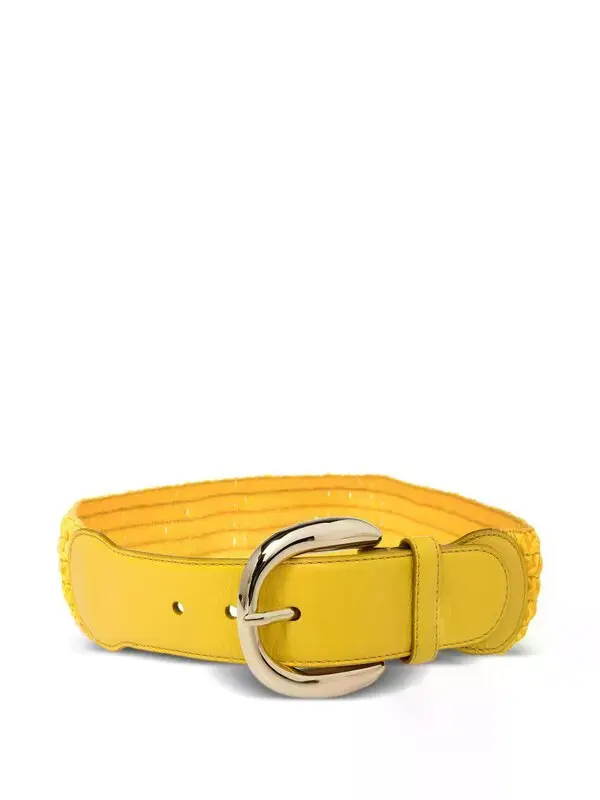 Dolce & Gabbana Woven Straw Belt - Yellow
