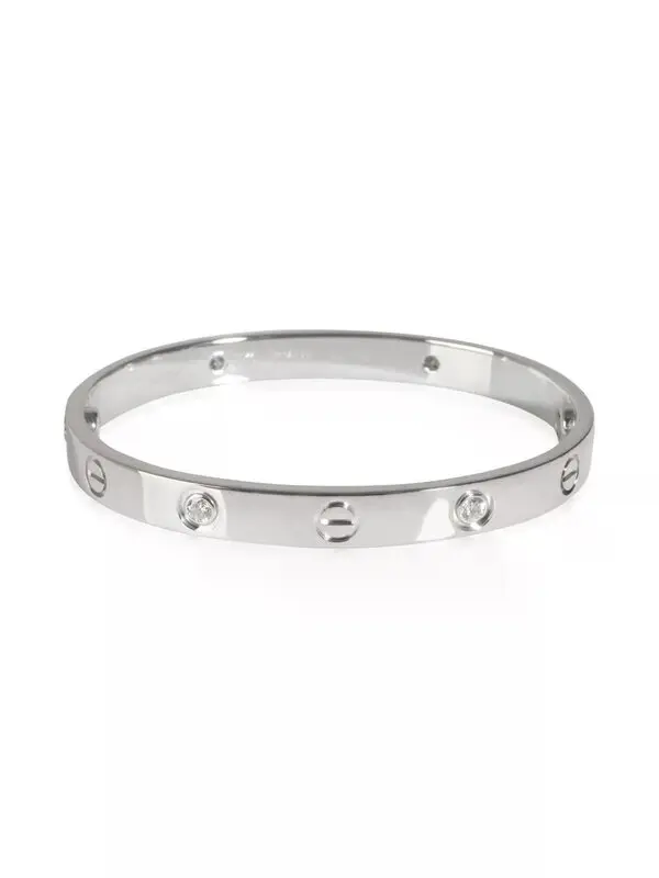 CARTIER 18kt White Gold Love Diamond Bracelet - Silver