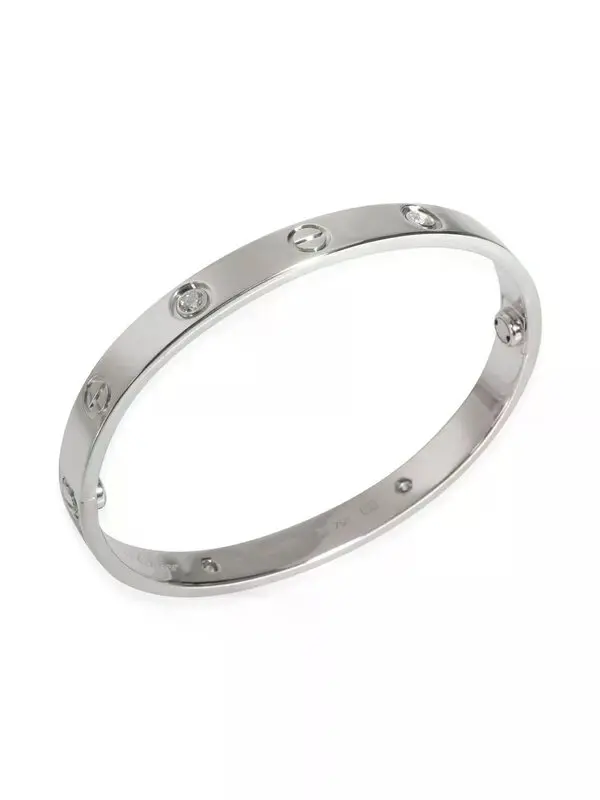 Cartier 18kt White Gold Love Diamond Bracelet - Silver