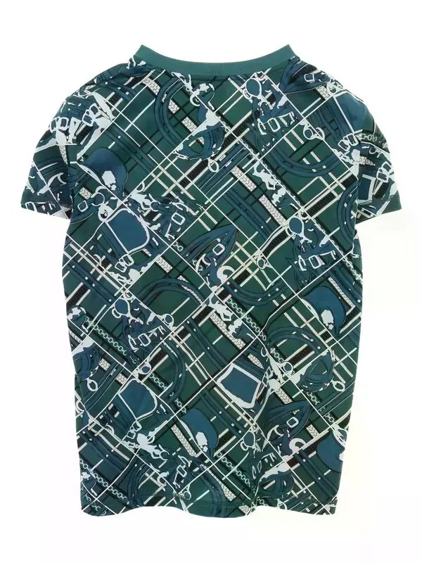 Hermès 2010s Chains Print T-shirt - Blue