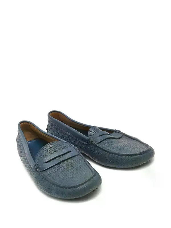TOD'S Vintage Perforated Loafers - Blue