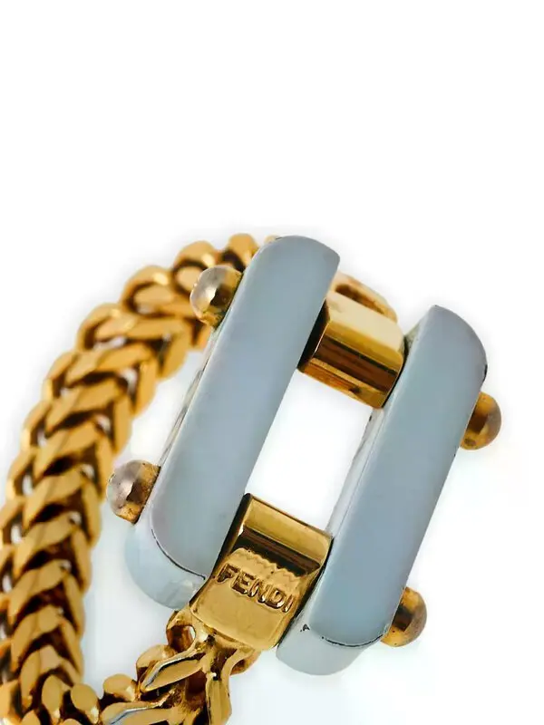 Fendi Pale Blue Resin Chain Ring