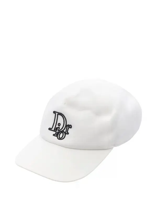 Dior Logo-embroidered Cotton Cap - White