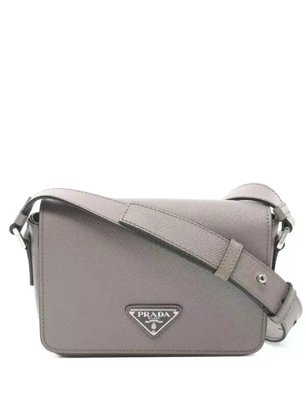 Prada Saffiano Leather Crossbody Bag - Grey