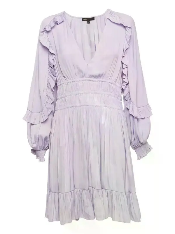 Maje Ruffled Long-sleeve Dress