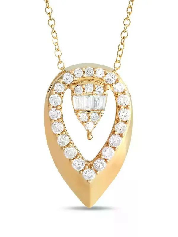 LB EXCLUSIVE 14k Yellow Teardrop Diamond Necklace - Gold