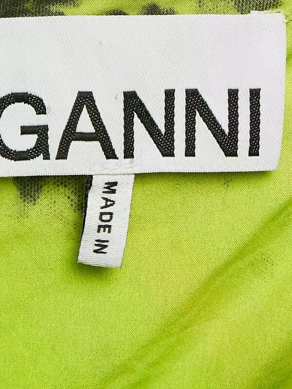 GANNI Ruched Long-sleeve Dress