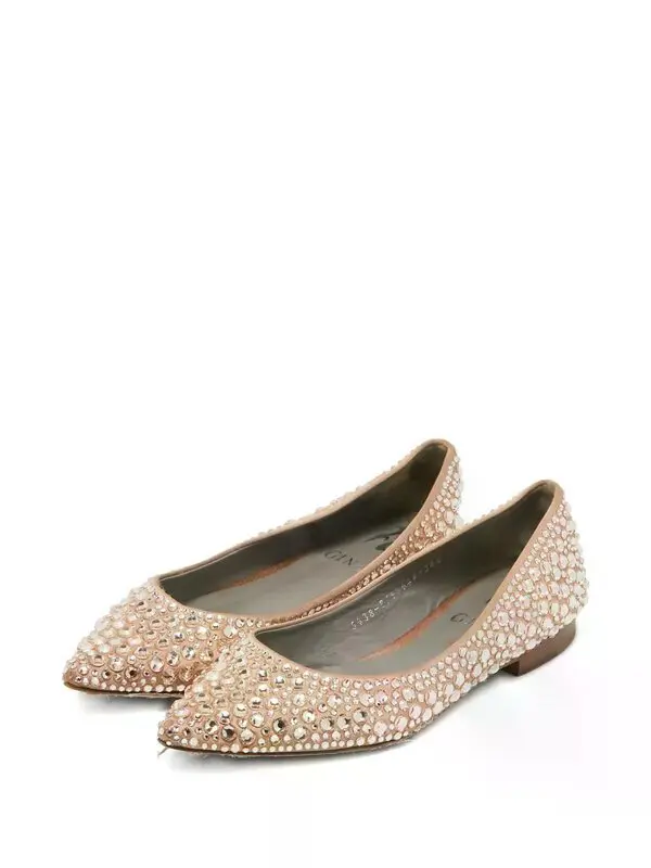 GINA Stud-embellished Pointed-toe Flats