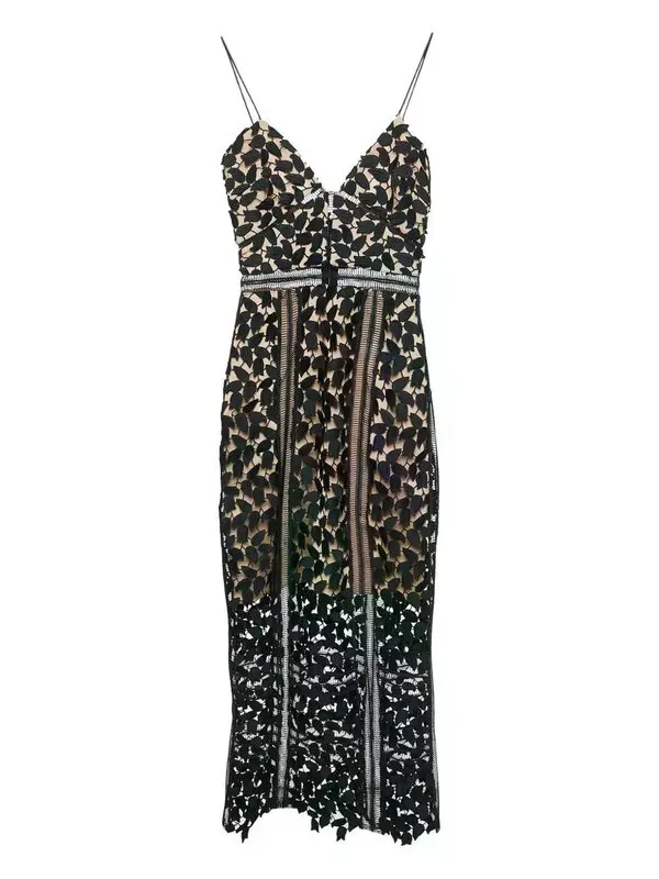 SELF-PORTRAIT Arabella Floral Lace Midi Dress