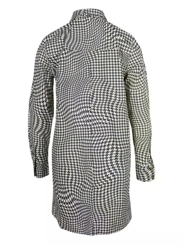 GANNI Houndstooth Pea-collar Dress