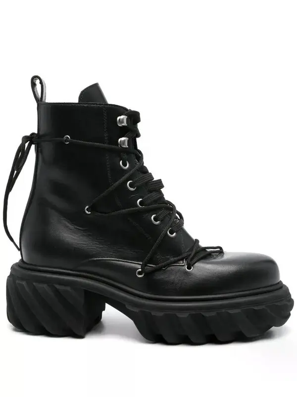 Off-White 65mm Leather Combat Boots