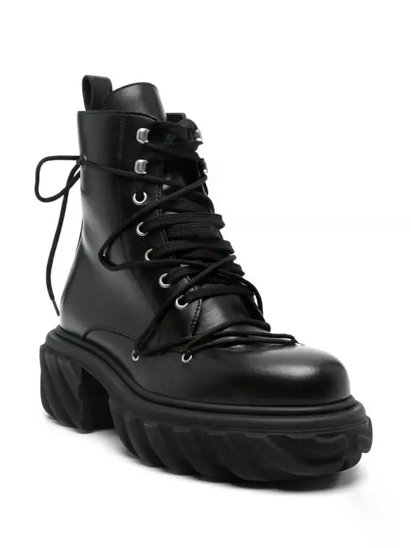 Off-White 65mm Leather Combat Boots