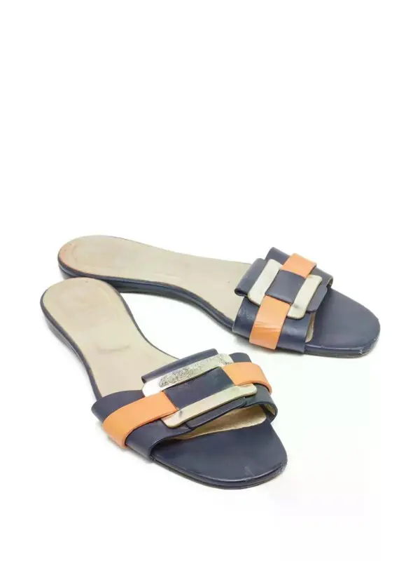 ROGER VIVIER Colourblock-strap Flat Sandals