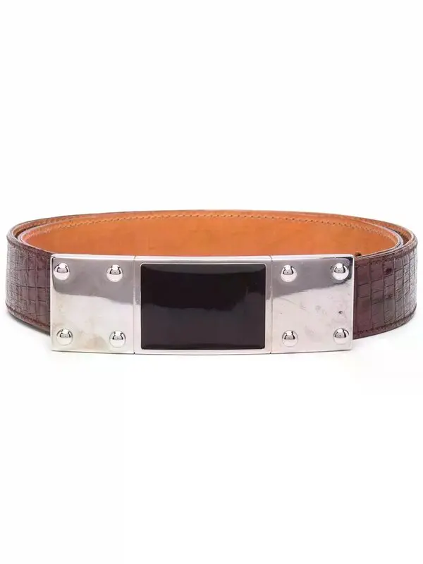 Gianfranco Ferre 1990s Crocodile Effect Belt - Red