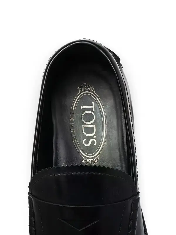 TOD'S Leather Penny-slot Loafers - Black